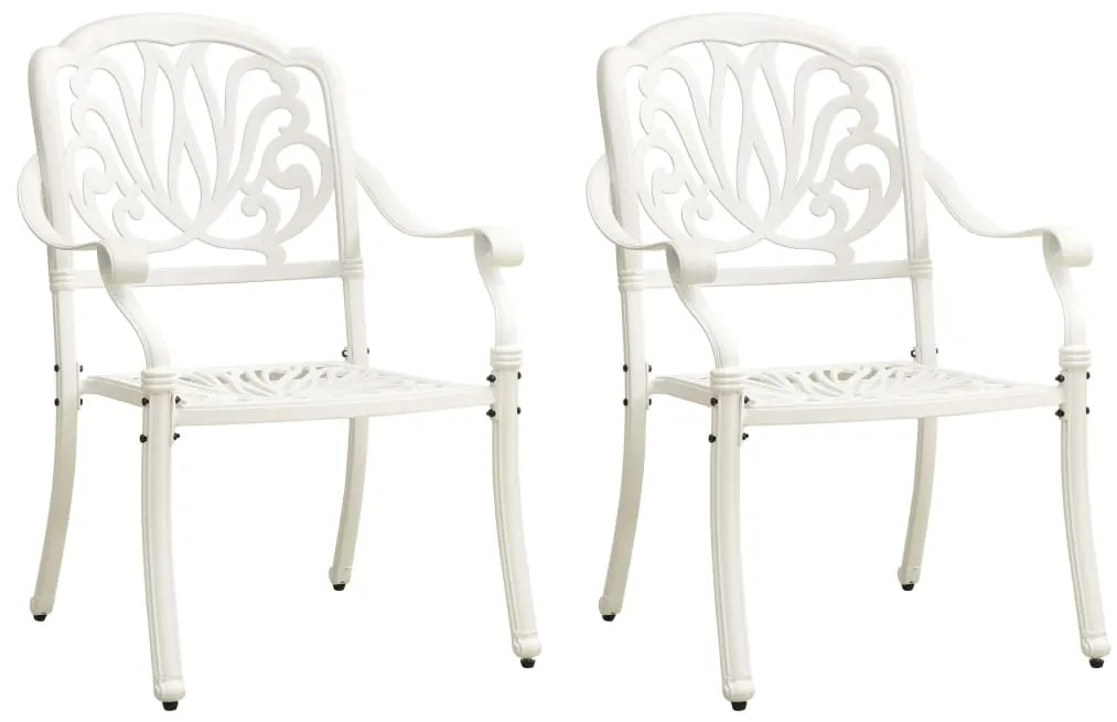315569 vidaXL Zahradní židle 2 ks litý hliník bílé