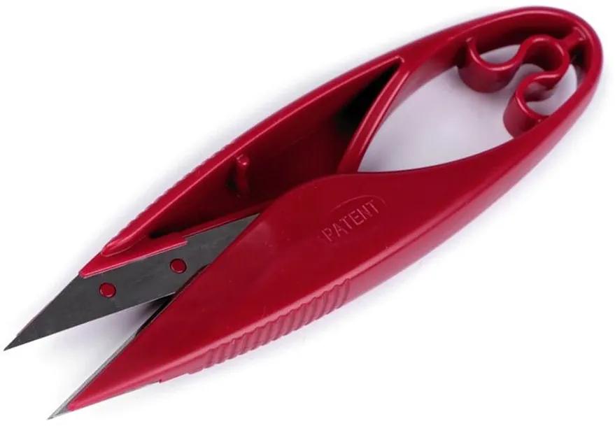 Nůžky PIN cvakačky velmi ostré s náhradním ostřím délka 11 cm - červená tmavá