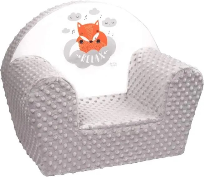Dětské křeslo z Minky New Baby Liška šedé