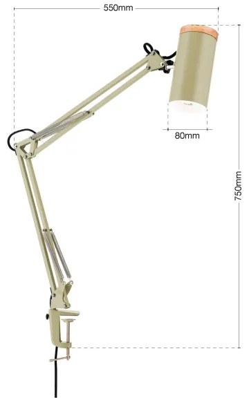 Orion - Stolní lampa s klipem GILI 1xE27/40W/230V zelená
