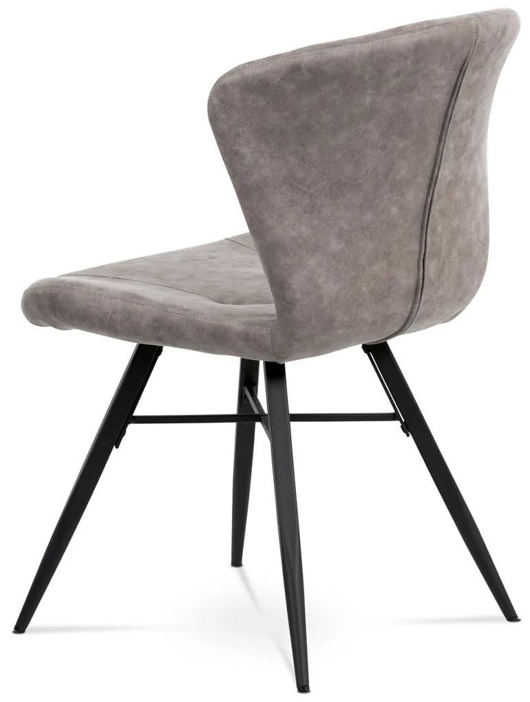 Jídelní židle LEVIS B, lanýžová látka vintage/kov