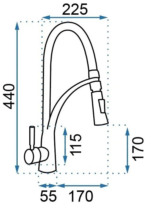 Dřezová baterie Rea Gaspar Black Gold