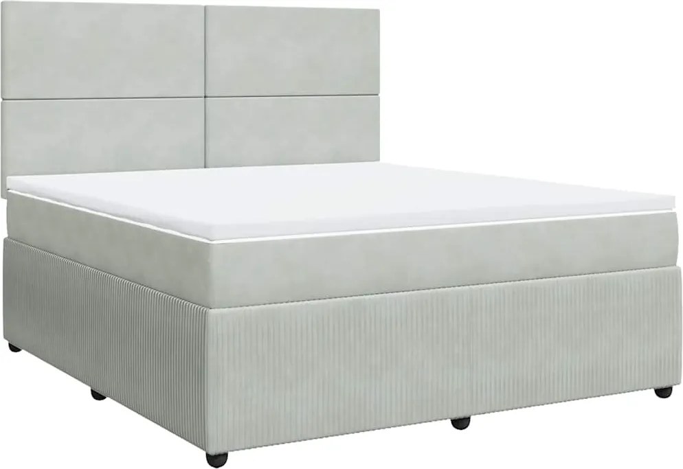 Box spring postel s matrací světle šedá 180x200 cm samet 3294700