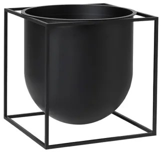 Květináč Kubus Flowerpot Black 23 cm Audo Copenhagen