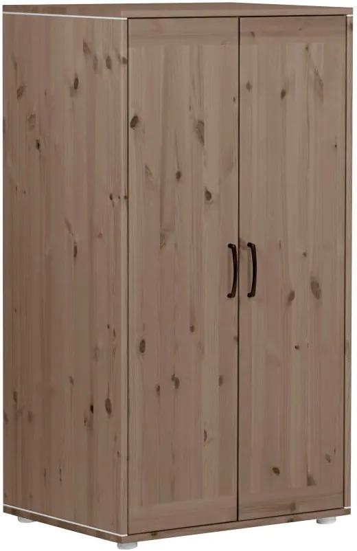 Hnědá dětská šatní skříň z borovicového dřeva Flexa Classic, výška 133 cm