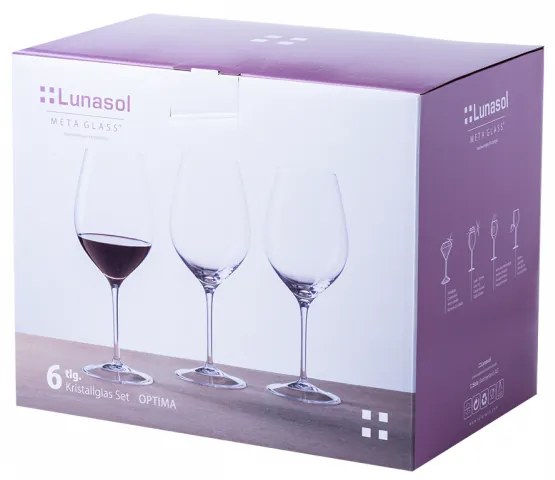 Lunasol - Poháry na červené víno 660 ml set 6 ks – Optima Glas Lunasol (322682)