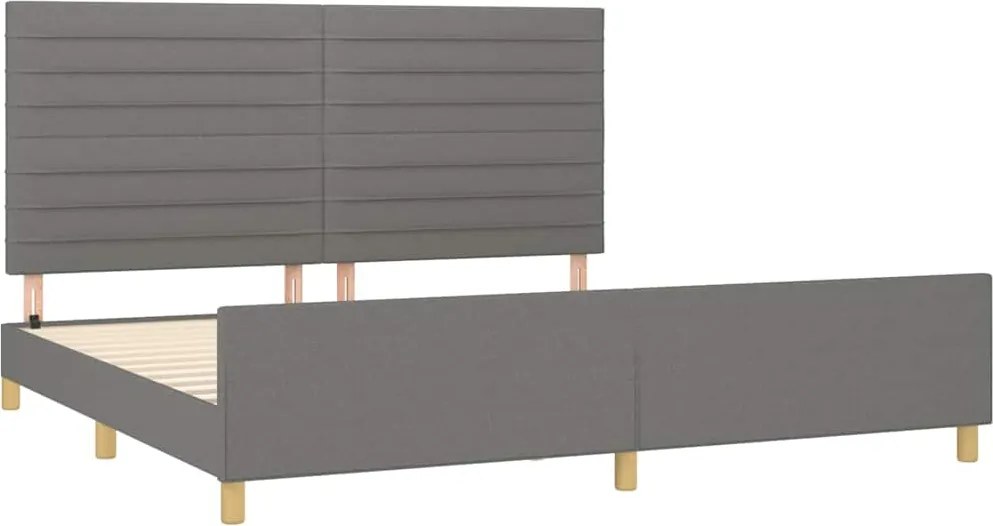 Rám postele bez matrace tmavě šedý 200 x 200 cm textil 3125163