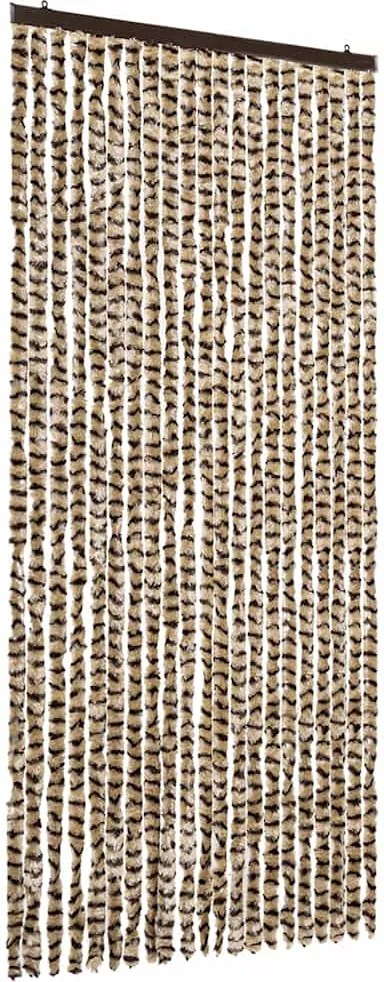 Závěs proti hmyzu béžový a hnědý 90 x 220 cm Chenille 325449