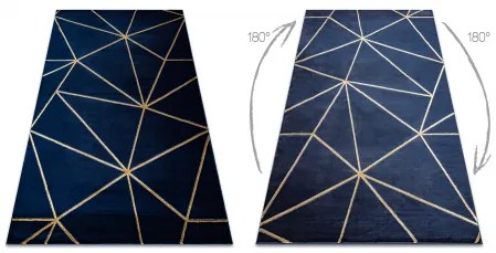 koberec EMERALD výhradní 1013 glamour, stylový geometrický tmavě modr velikost 180x270 cm | krásné koberce cz