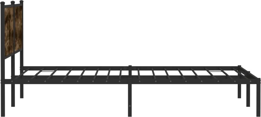 Kovový rám postele bez matrace kouřový dub 200 x 200 cm 3301350