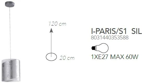 Elegantní závěsné svítidlo Faneurope I-PARIS/S1 SIL