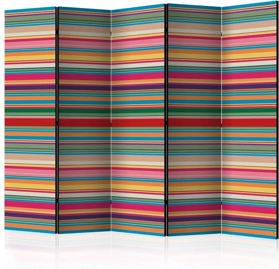 Paraván Subdued stripes Dekorhome 225x172 cm (5-dílný)