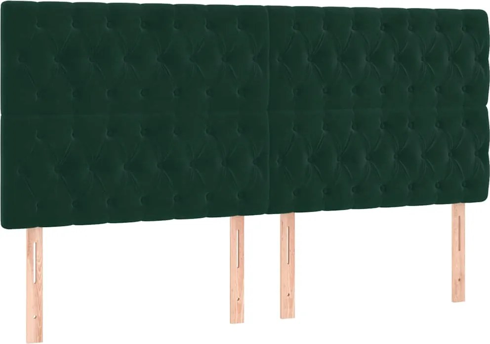 Box spring postel s matrací tmavě zelená 200x200 cm samet 3132882