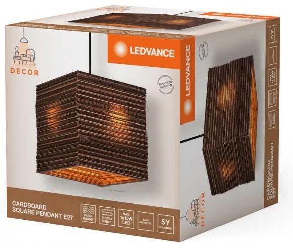 Ledvance - Lustr na lanku DECOR CARDBOARD 1xE27/15W/230V 25x25 cm