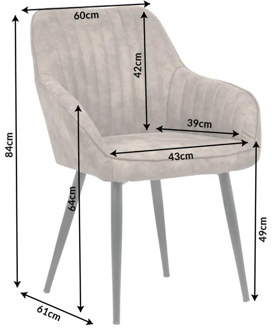 Designové křeslo Esmeralda šedobéžové-taupe