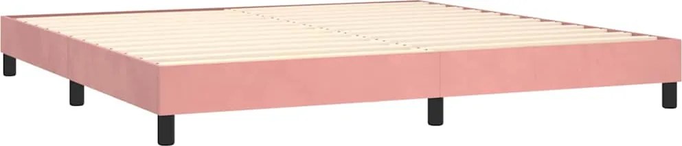 Box spring postel s matrací a LED růžová 200x200 cm samet 3134308
