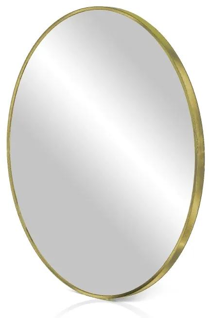 In-Design Zrcadlo RoundLine - zlatý matný rám, bez osvětlení Průměr zrcadla (mm): 400
