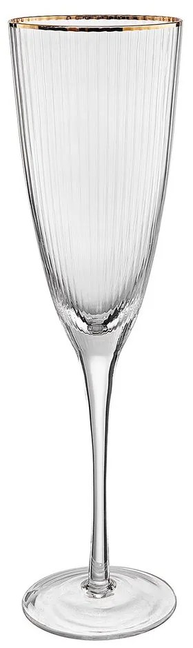 GOLDEN TWENTIES Sklenice na šampaňské se zlatým okrajem 250 ml
