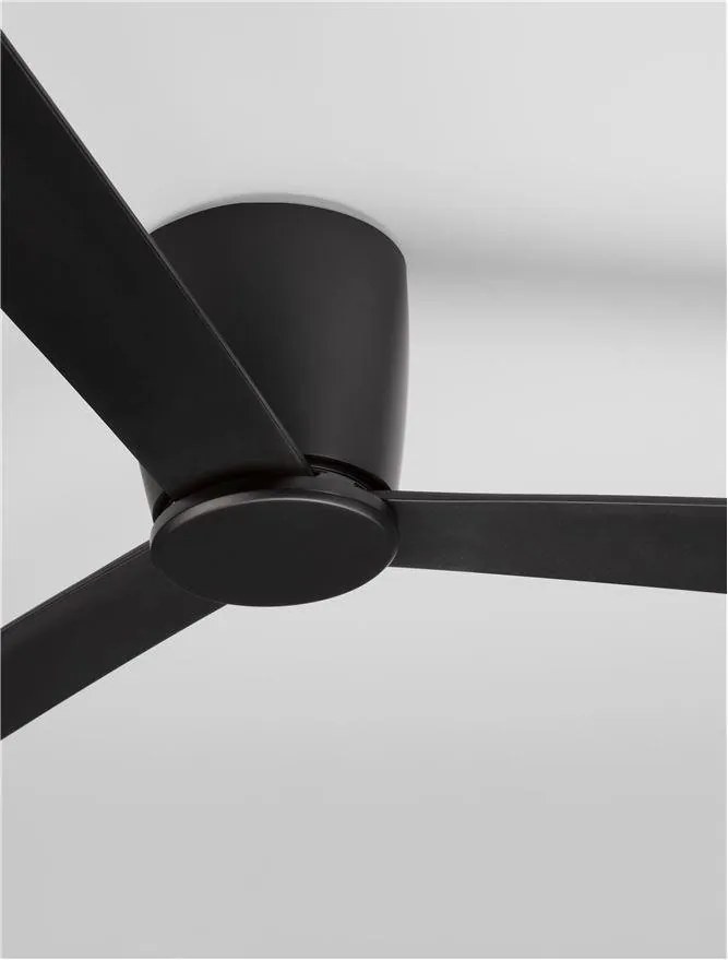 NV 9952330 Stropní ventilátor DELL tělo z hliníku matná černá 3ABS dřevěné listy - NOVA LUCE