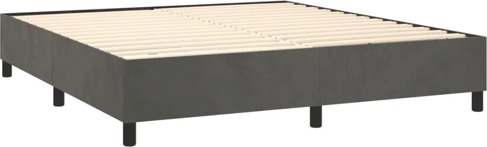 Box spring postel s matrací tmavě šedá 160x200 cm samet 3143092