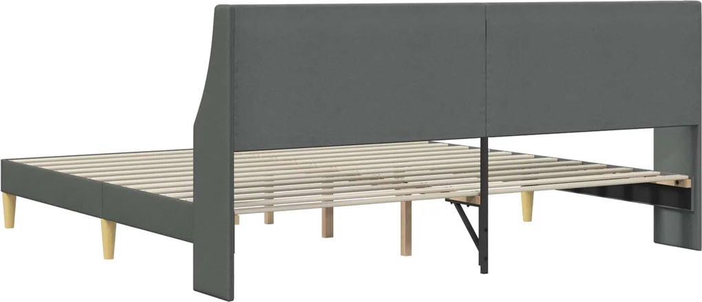 Rám postele s čelo Tmavě šedá 180 x 200 cm Textil 3414661