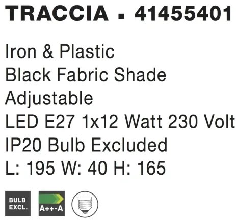 Retro stojací lampa Traccia 195 černé