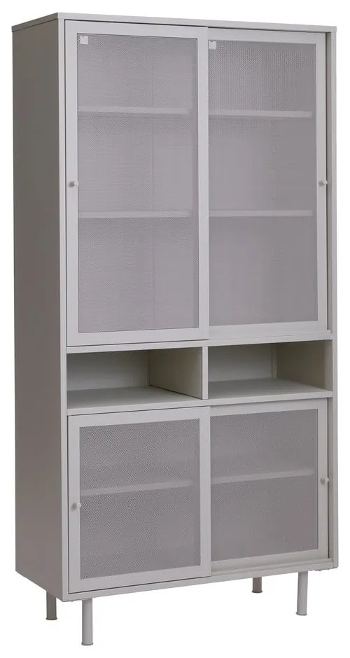 Šedá kovová skříň s posuvnými dveřmi 90x180x40 cm Veep – Unique Furniture