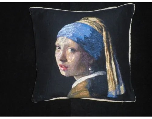 Gobelínový povlak na polštář  - Girl with a Pearl Earring by Vermeer