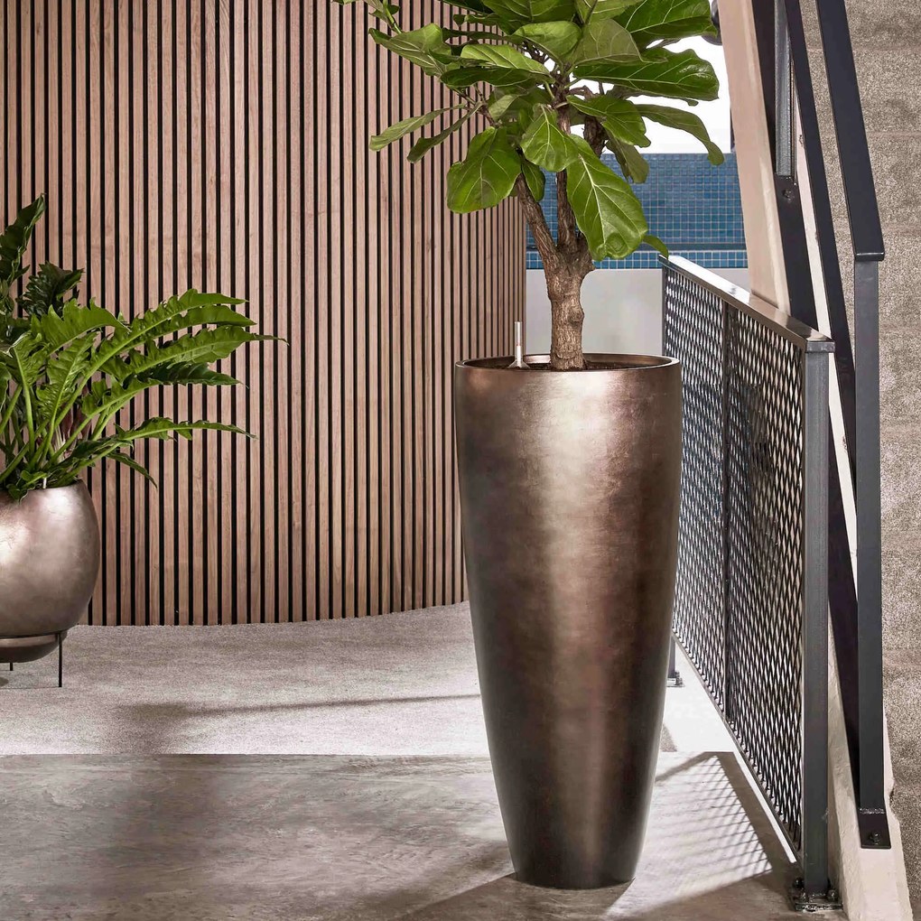 Baq Metallic Silver leaf Partner Matt Coffee s vložkou Ø 40 cm / V 90 cm