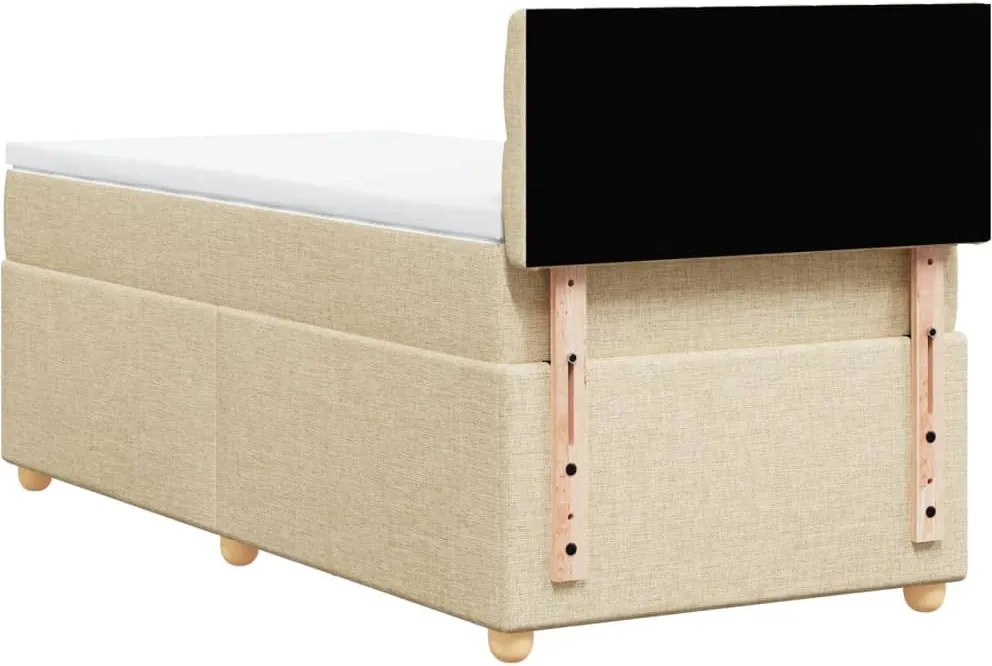 Box spring postel s matrací krémová 90x200 cm textil 3286575