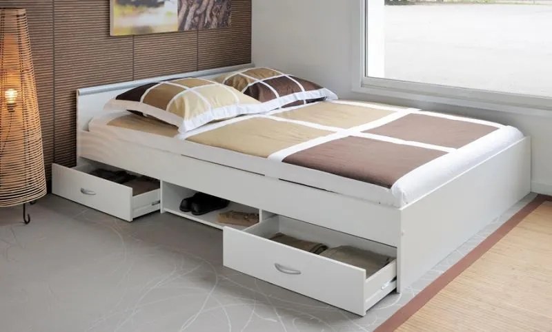 Postel Alpha 140x200 s roštem - bílá
