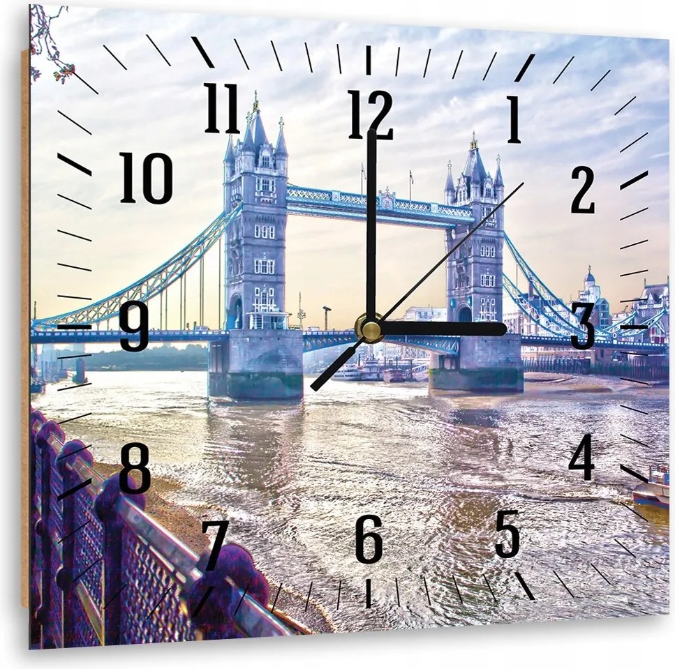 Obraz s hodinami, London Bridge 80x80