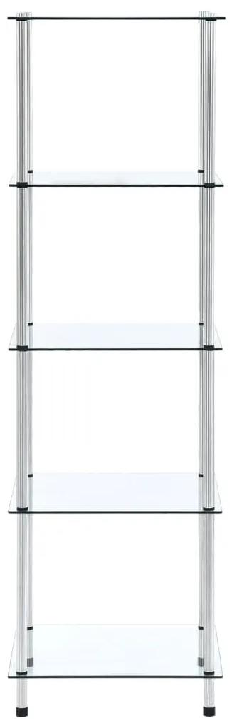 vidaXL 5patrová police průhledná 40 × 40 × 130 cm tvrzené sklo
