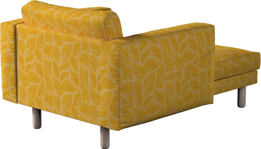 Potah na IKEA Norsborg šezlong s loketními opěrkami barva žlutá látka pletený vzor, vzorované