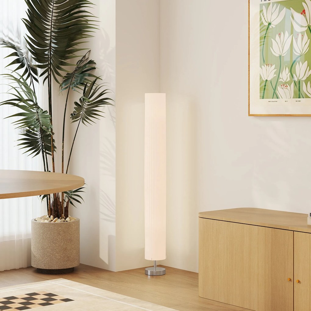 HOMCOM Moderní stojací lampa pro obývací pokoj a ložnici 120 cm Bílá | Aosom