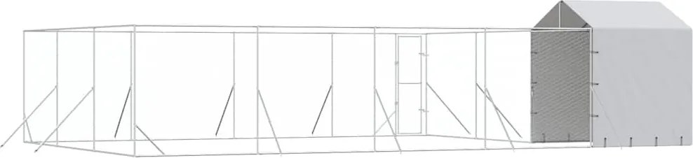 Venkovní psí kotec se střechou stříbrný 10 x 6 x 2,5 m ocel 3190480