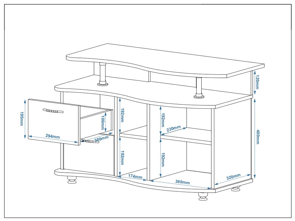 Vomaks unit, s.r.o. Televizní stolek BOSTON Barva: wenge