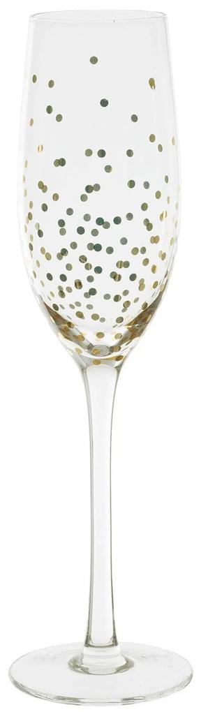 CÔTÉ TABLE Sklenička na šampaňské Scintille d'Or, zlatá barva, čirá barva, sklo