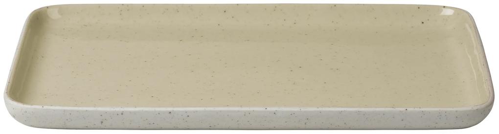 BLOMUS Talíř keramický hranatý pískový 21x15cm sablo