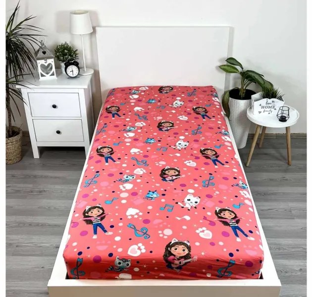 Jerry Fabrics Prostěradlo Gabbys Dollhouse 90x200x25 cm