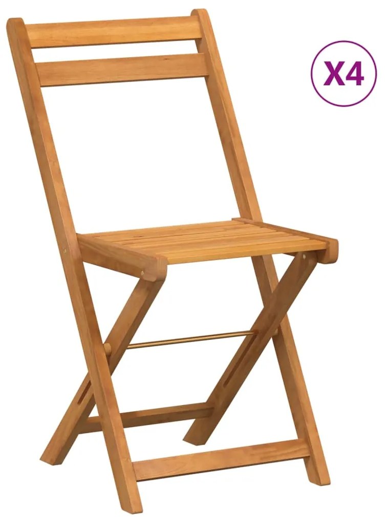 Skládací bistro židle 4 ks masivní akáciové dřevo - Default Title
