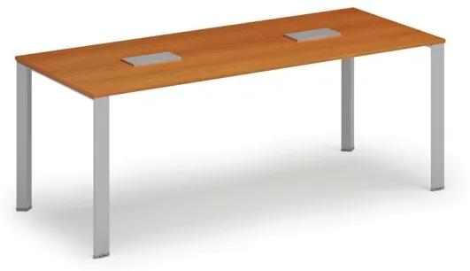 Stůl INFINITY 2000 x 900 x 750, třešeň + 2x stolní zásuvka TYP V, stříbrná