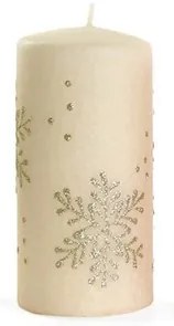 Mondex Vysoká svíčka Flake 17,5 cm krémová