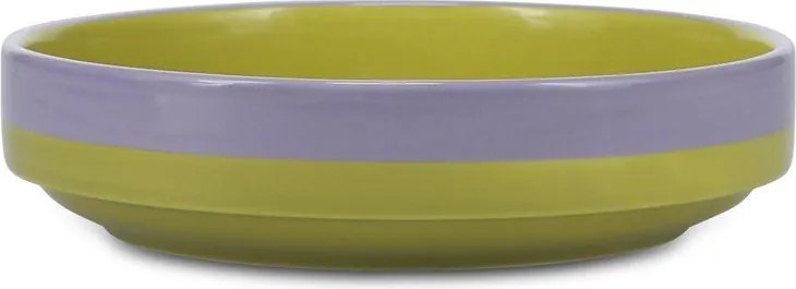 Zelený/fialový hluboký talíř z kameniny ø 21 cm Duo – ONA