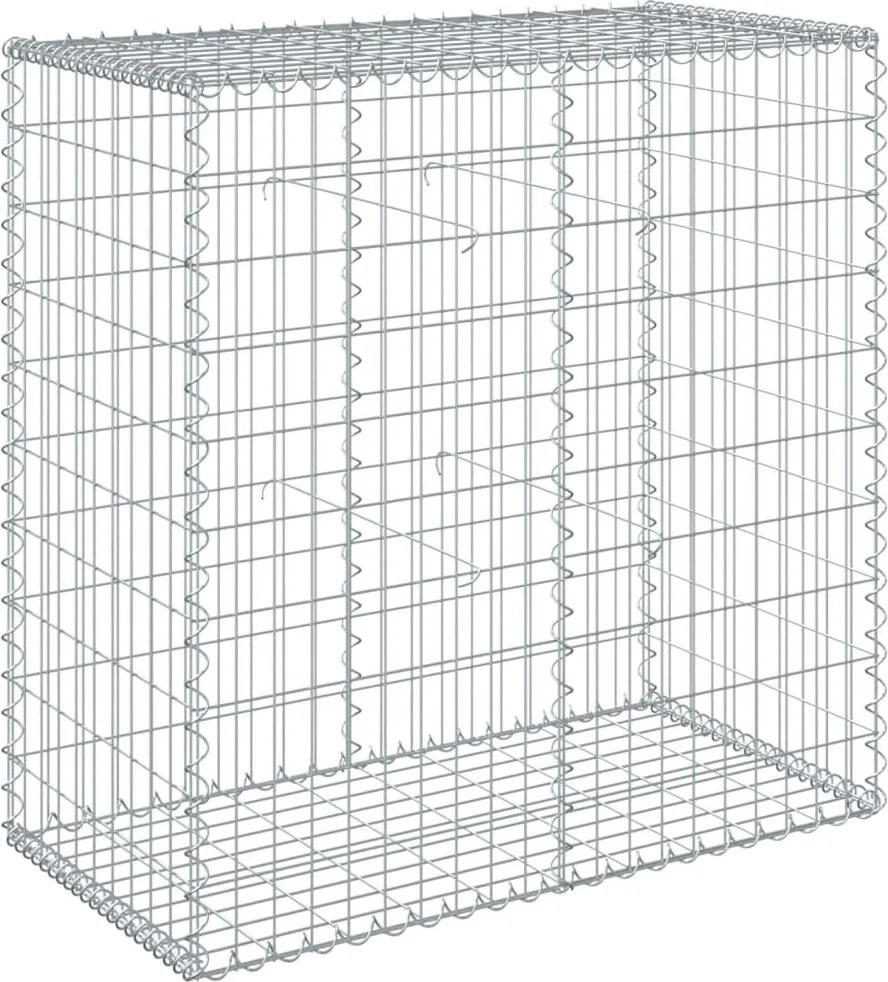 Gabionový koš s víkem 100 x 50 x 100 cm pozinkované železo 3295142