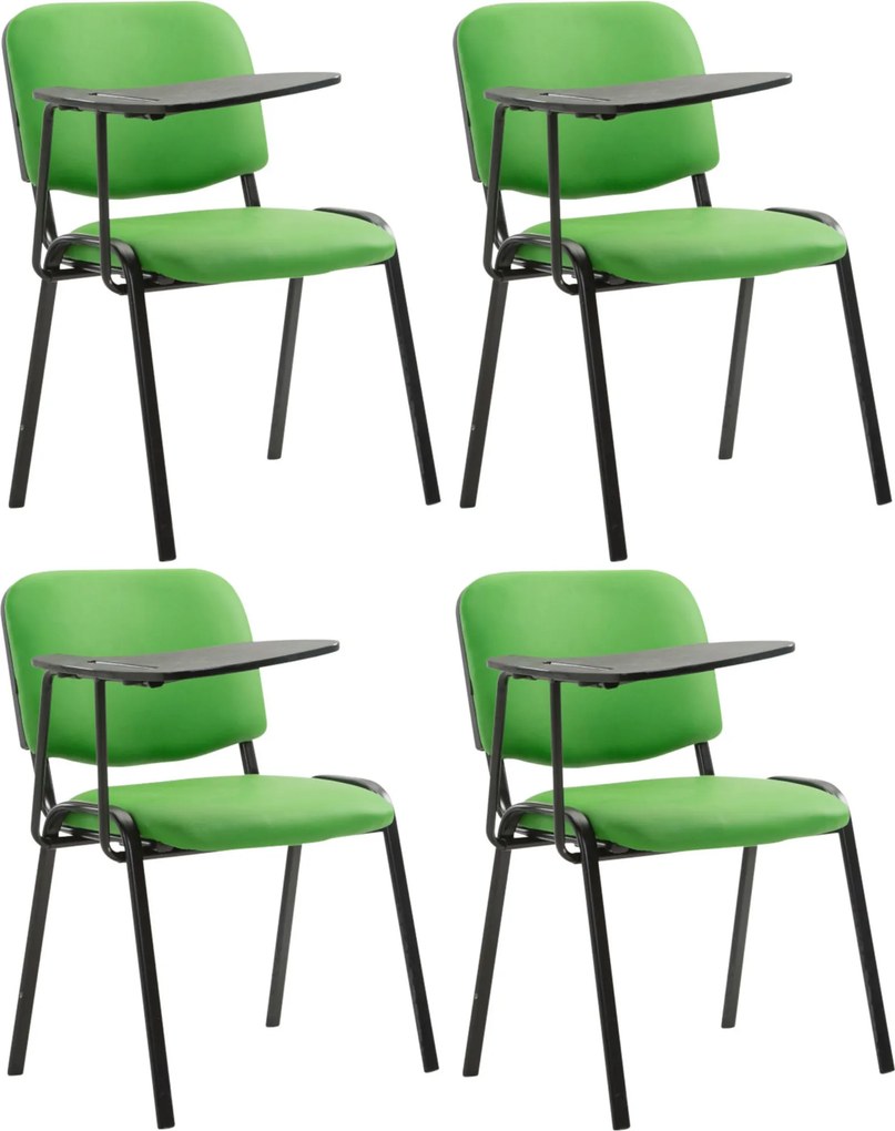 Sada 4 ks židle Ken s skládací stůl umělá kůže – zelená