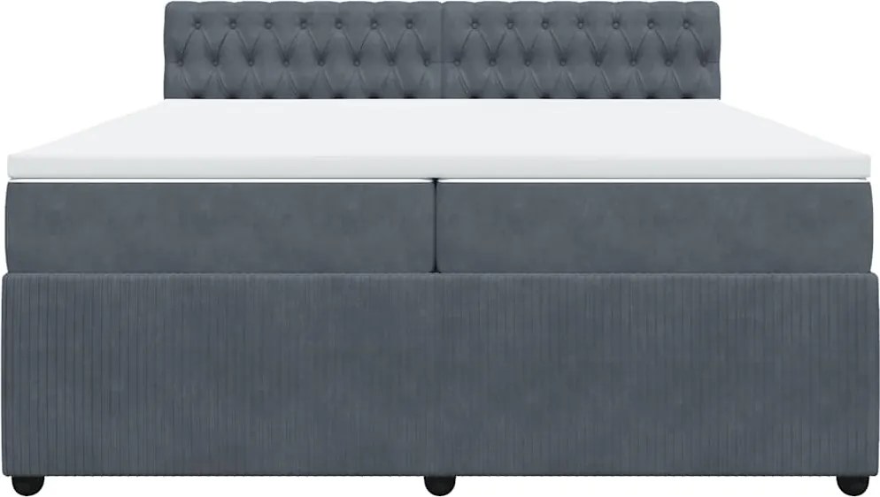 Box spring postel s matrací tmavě šedá 200x200 cm samet 3290137