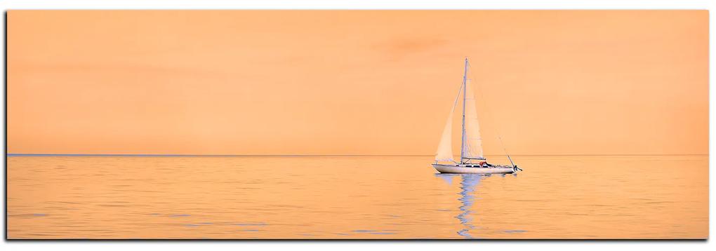 Obraz na plátně - Plachetnice na moři - panoráma 5248FA (105x35 cm)