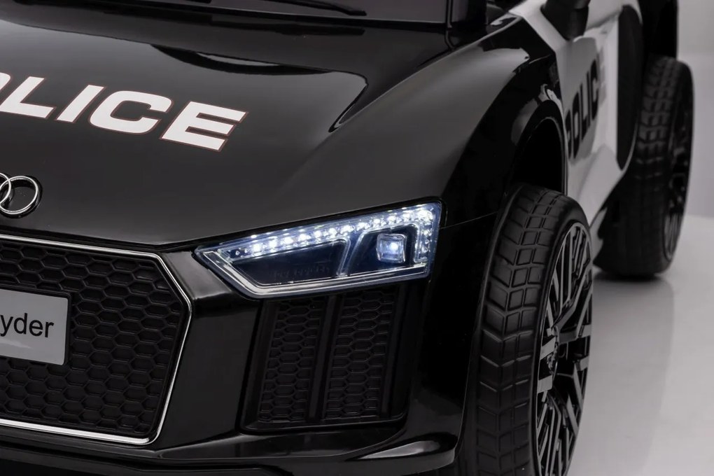 Ramiz Elektrické autíčko Audi R8 Policie na baterie + dálkové ovládání + EVA + pomalý start + MP3 LED