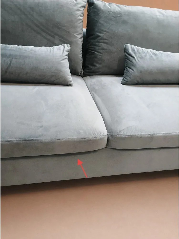 Sametová rozkládací/s úložným prostorem pohovka v petrolejové barvě 222 cm Vermont - II. jakost – Cosmopolitan Design